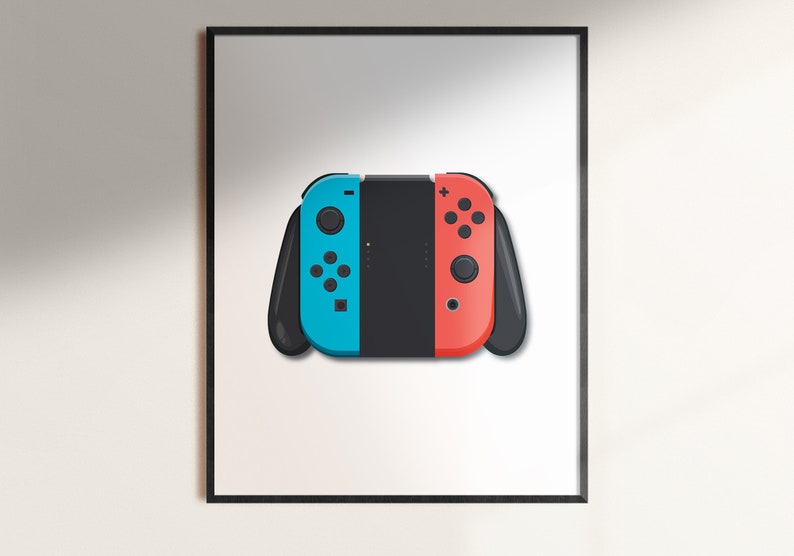 Retro Game Controller Prints: Geeky Gaming Room Wall Decor (set of 6 ...