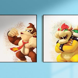 Mario Digital Wall Art, Color Splash Wall Decor, Gaming Posters, Video ...