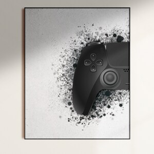 Gaming Controllers Print Set, Black and White, Play Room, Game Room ...