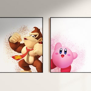 Video Game Characters Digital Wall Art, Color Splash Wall Decor, Gaming ...