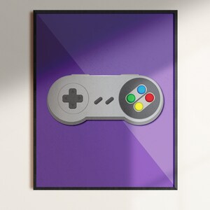 Retro Video Game Controller Wall Decor, Digital Prints, Game Room ...