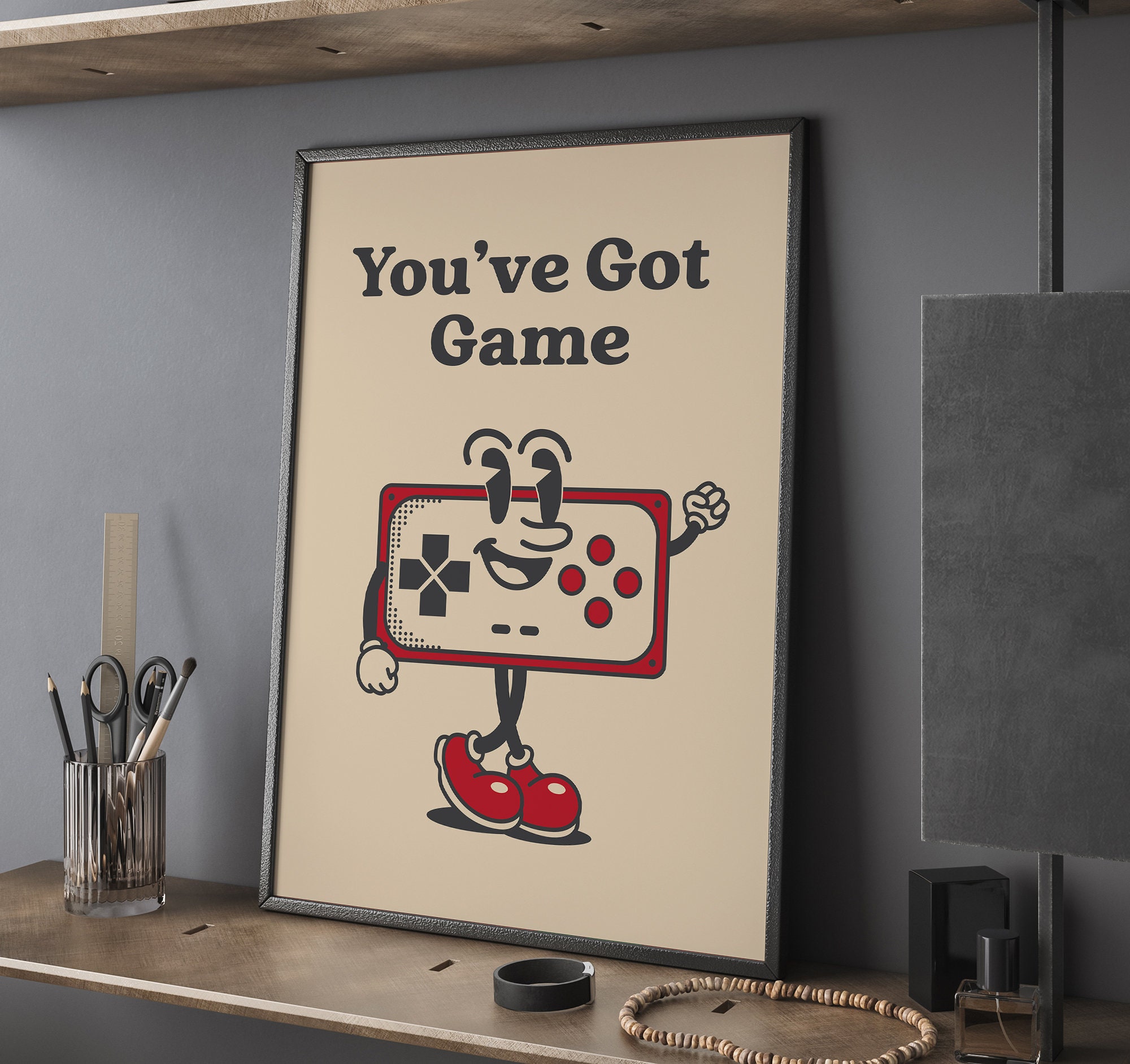 You've Got Game Retro Character Print, Retro Quote Wall Art ...