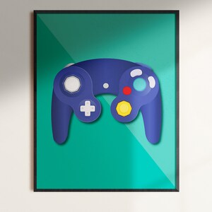 Retro Video Game Controller Wall Decor, Digital Prints, Game Room ...
