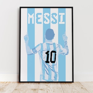 Messi Argentina World Cup Poster: Minimalist Kids Room Decor (digital ...
