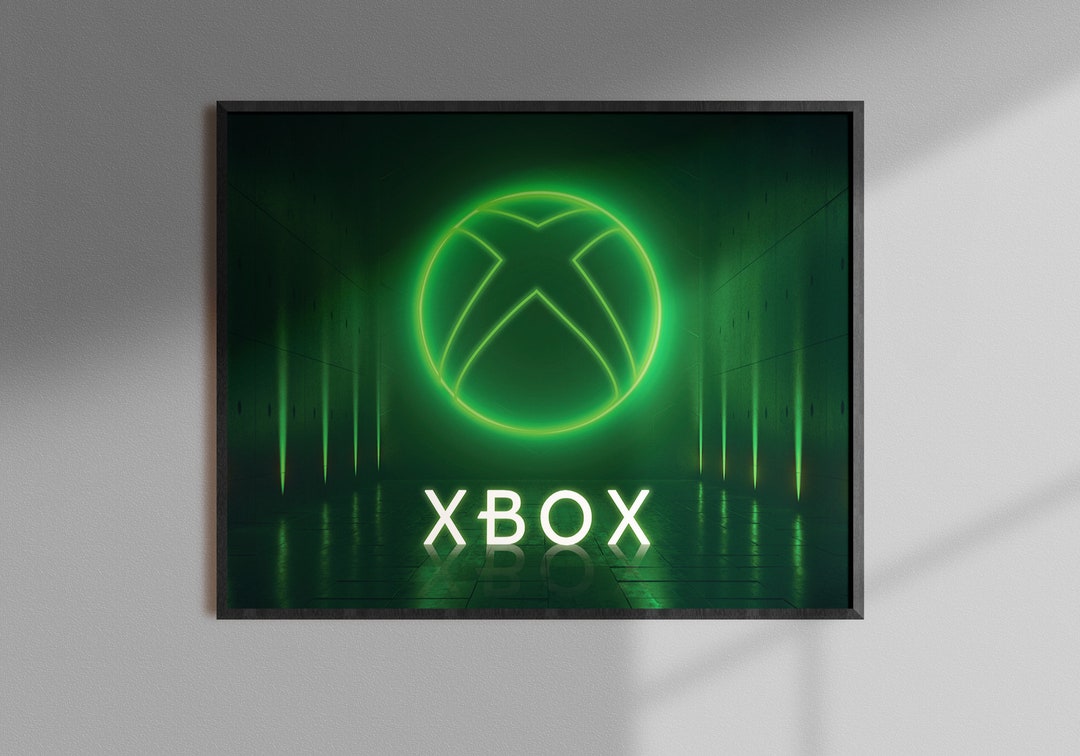 Neon Gaming Logo Wall Decor, Digital Prints, Video Game Room Poster ...