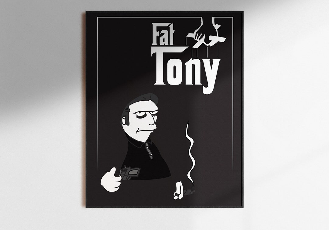 Fat Tony, Godfather Parody Poster, Digital, Simpsons Cartoon Show Print ...