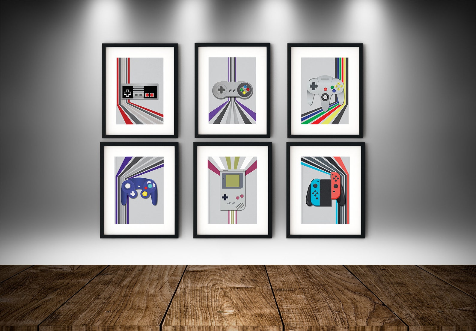 Retro Video Game Controller Wall Decor, Digital Prints, Game Room ...