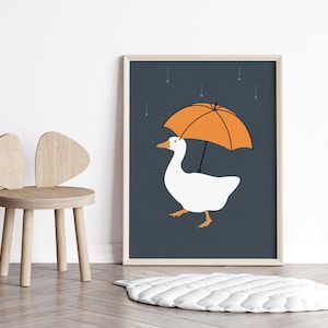 Cute Goose Print, Digital Printable Poster, Neutral Nursery Wall Decor ...