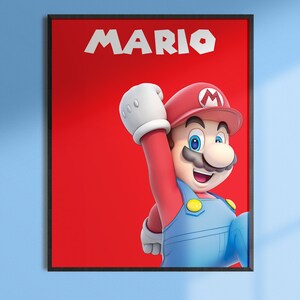 Mario Digital Wall Art, Kids Wall Decor, Gaming Posters, Video Game ...