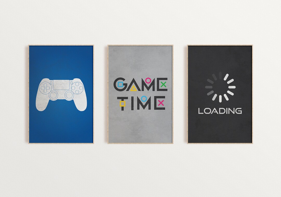 Gaming Wall Art Prints, Digital Print, PS Wall Decor, Set of 3, Gaming ...