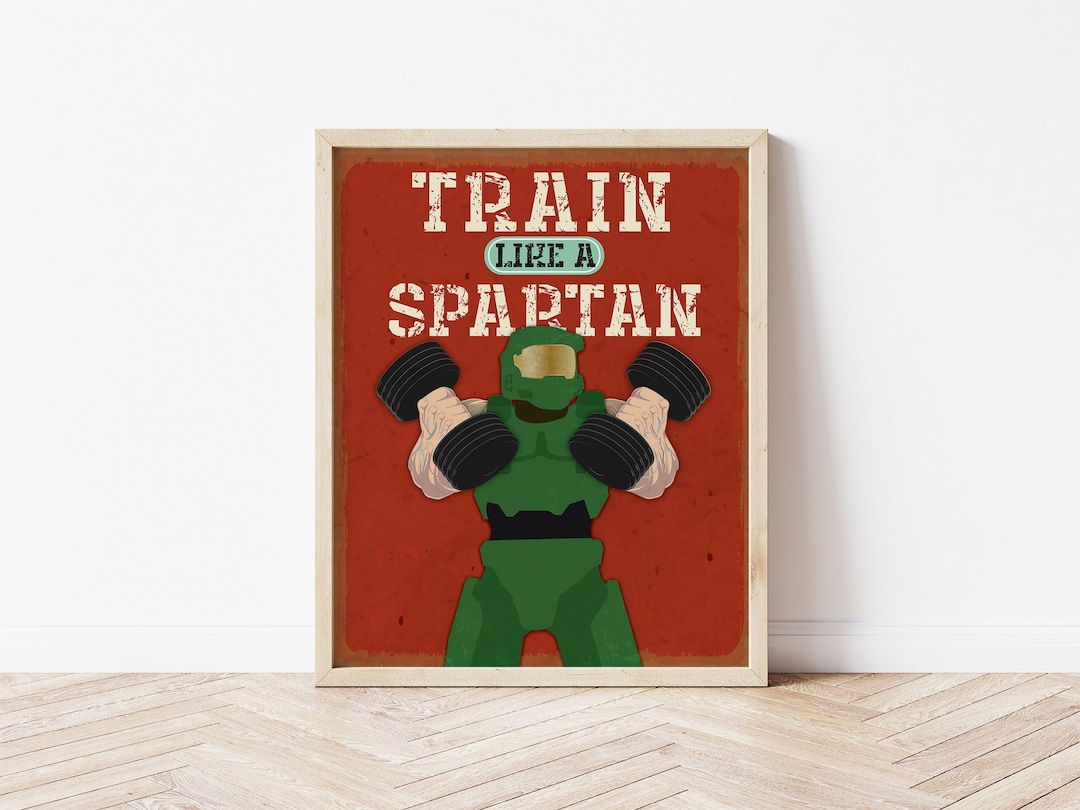 Master Chief Workout Poster, Halo, Master Chief, Xbox Poster, Neon Xbox ...