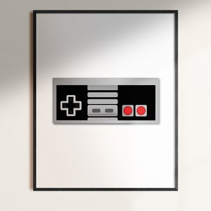 Retro Game Controller Prints: Geeky Gaming Room Wall Decor (set of 6 ...