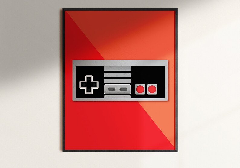Retro Video Game Controller Wall Decor Digital Prints Game - Etsy