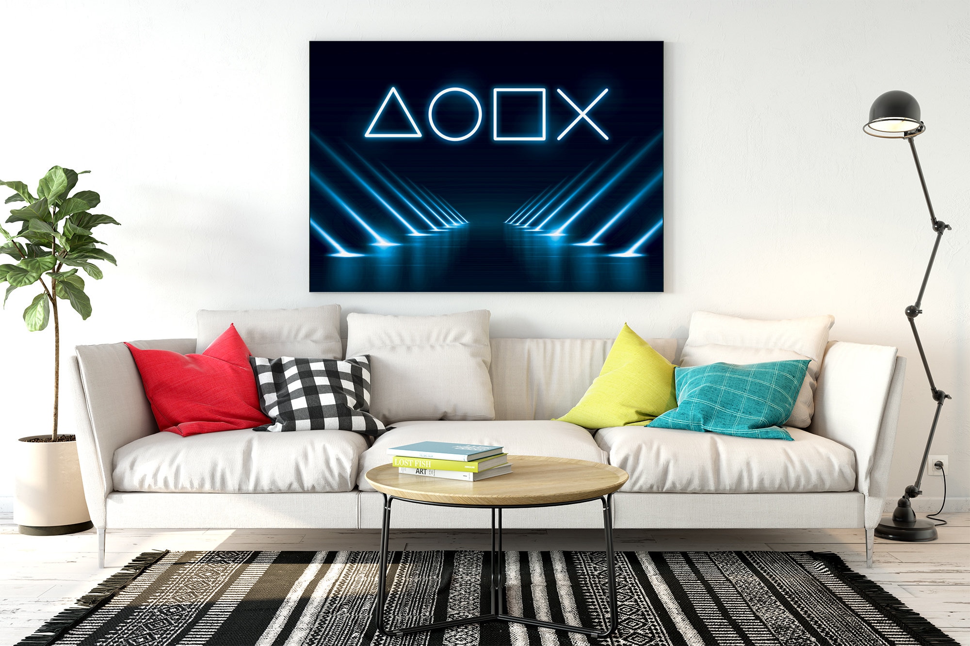 PS Symbols Neon Gaming Logo Poster, DIGITAL Play Station Wall Decor ...