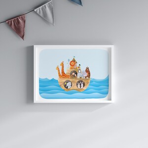 Noah's Ark Nursery Printable Wall Art, Christian Nursery , Bible ...