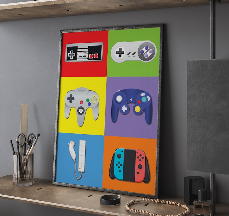 Retro Controller Pop Art Print: Gamer Room Decor (digital Download) - Etsy