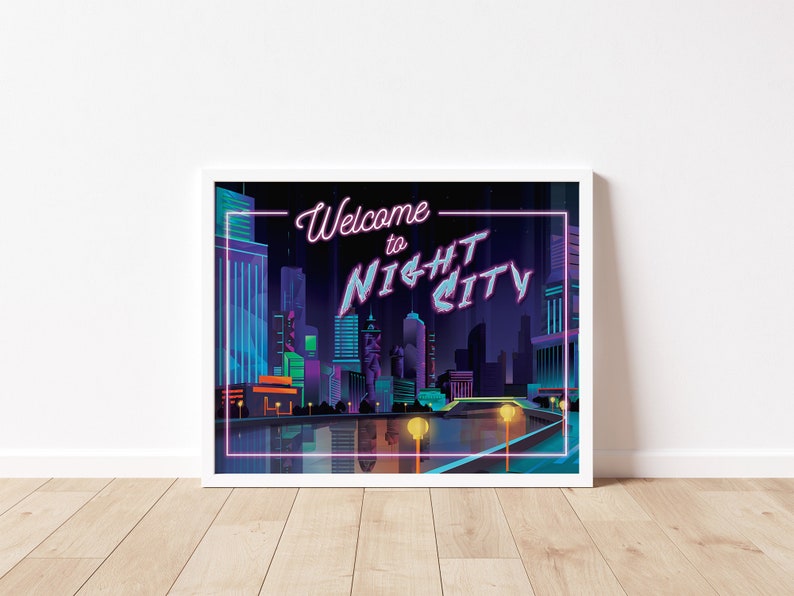 Welcome to Night City Digital Poster, Cyberpunk, Xbox Playstation Game ...