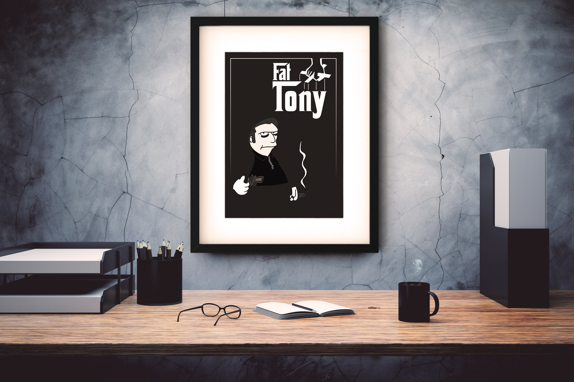 Fat Tony, Godfather Parody Poster, Digital, Simpsons Cartoon Show Print ...