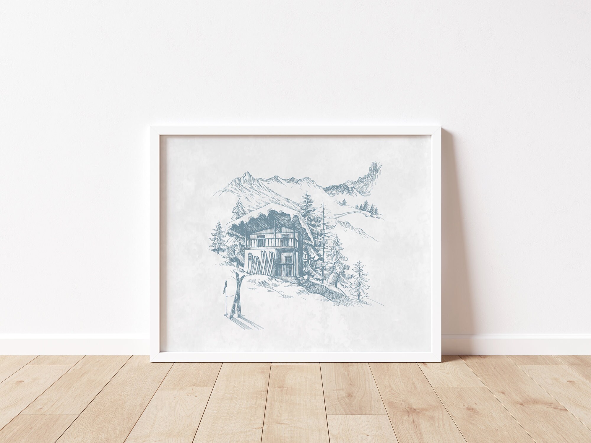 Ski Lodge Printable Artwork Ski Chalet Winter Art Après Ski - Etsy