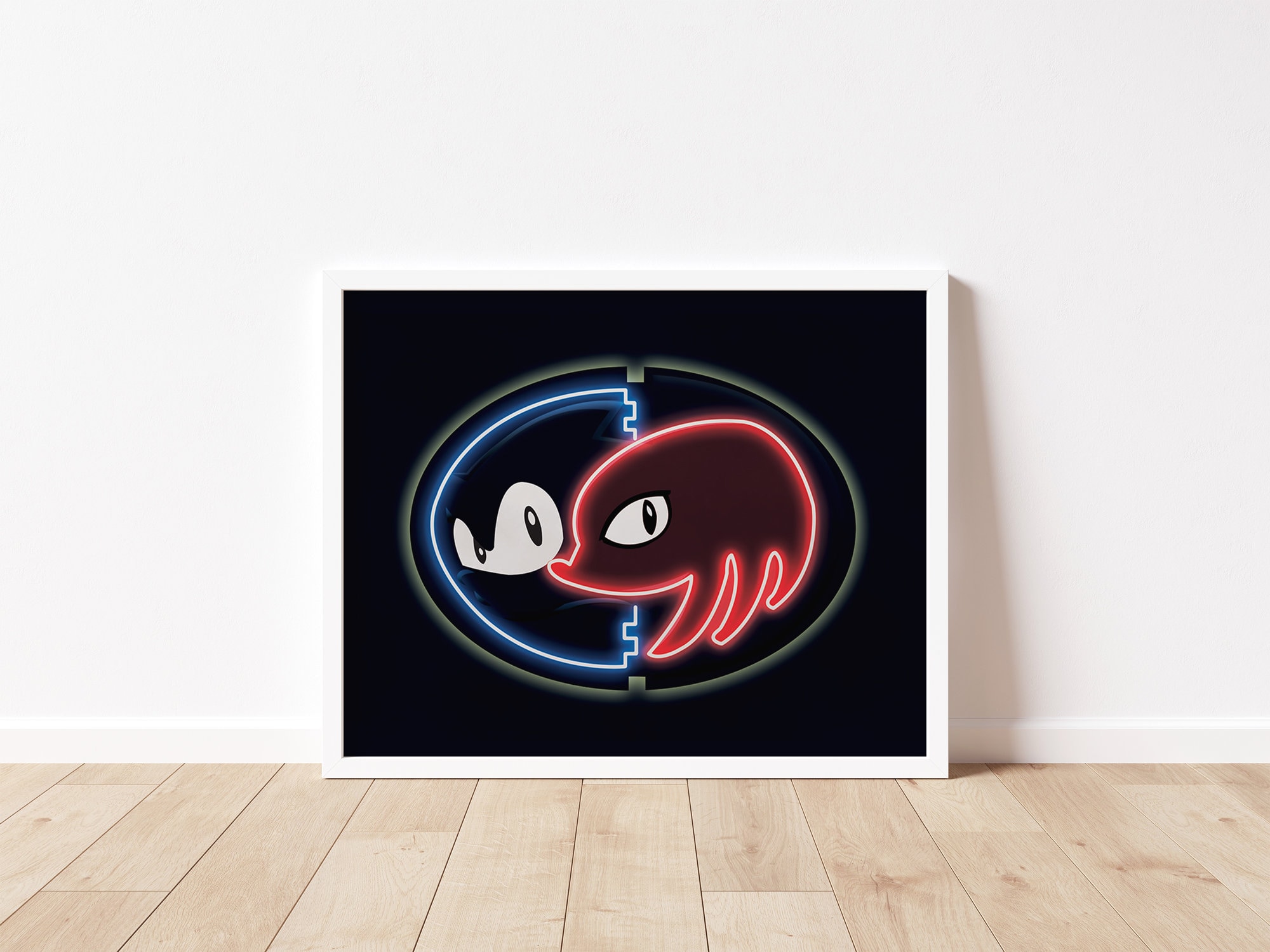 Retro Sonic Neon Poster Gaming Wall Decor Digital Prints - Etsy Canada