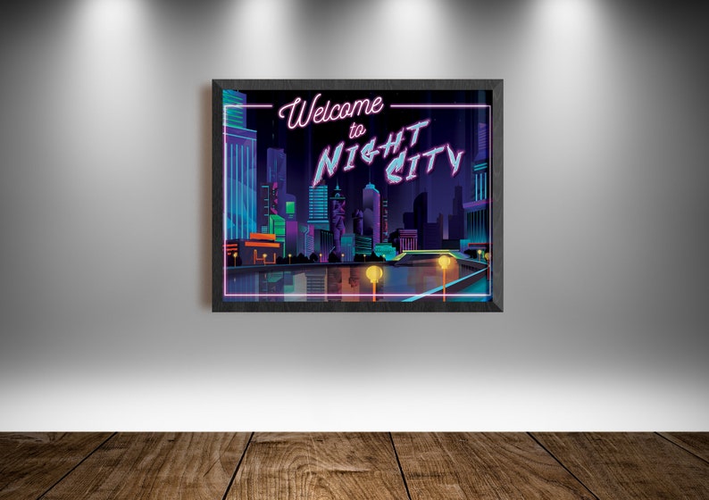 Welcome to Night City Digital Poster, Cyberpunk, Xbox Playstation Game ...