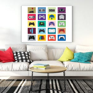 Video Game Controller Evolution Print, Digital Print, Game Room Poster ...