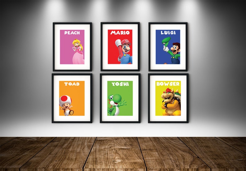 Mario Prints: Kids Room Decor, Gaming Posters, Digital Download, Set of ...
