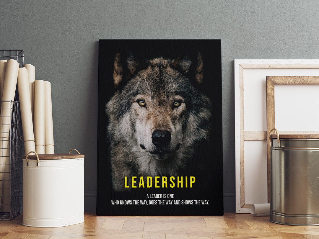 Leadership, Wolf, Alpha Male, Wall Art Office and Gym Decor Canvas ...