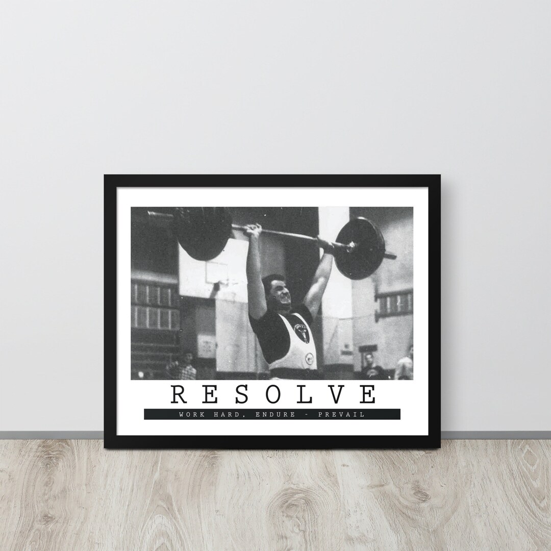 Weightlifting Poster, Motivational Wall Art, Resolve, Framed Poster ...