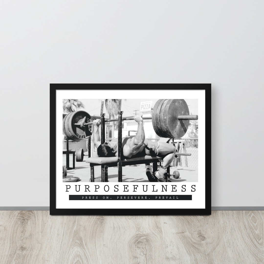 Bodybuilding Poster, Motivational Wall Art, Purposefulness, Framed ...