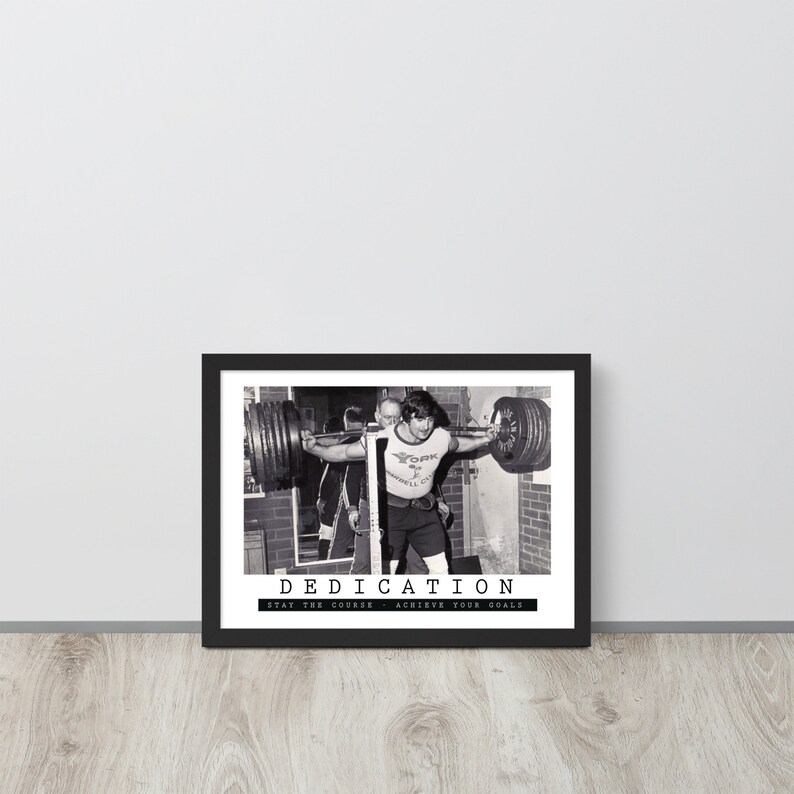 Motivational Poster Wall Art, Dedication, Framed Poster for Gym ...