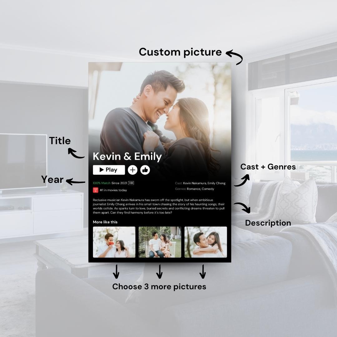 Personalised Movie Poster | Netflix Poster | Custom Poster | Valentine ...