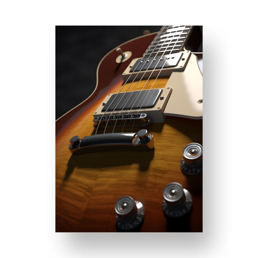 Guitar Poster Minimalistic Guitar Poster Wall Art Guitar Walldecor High ...