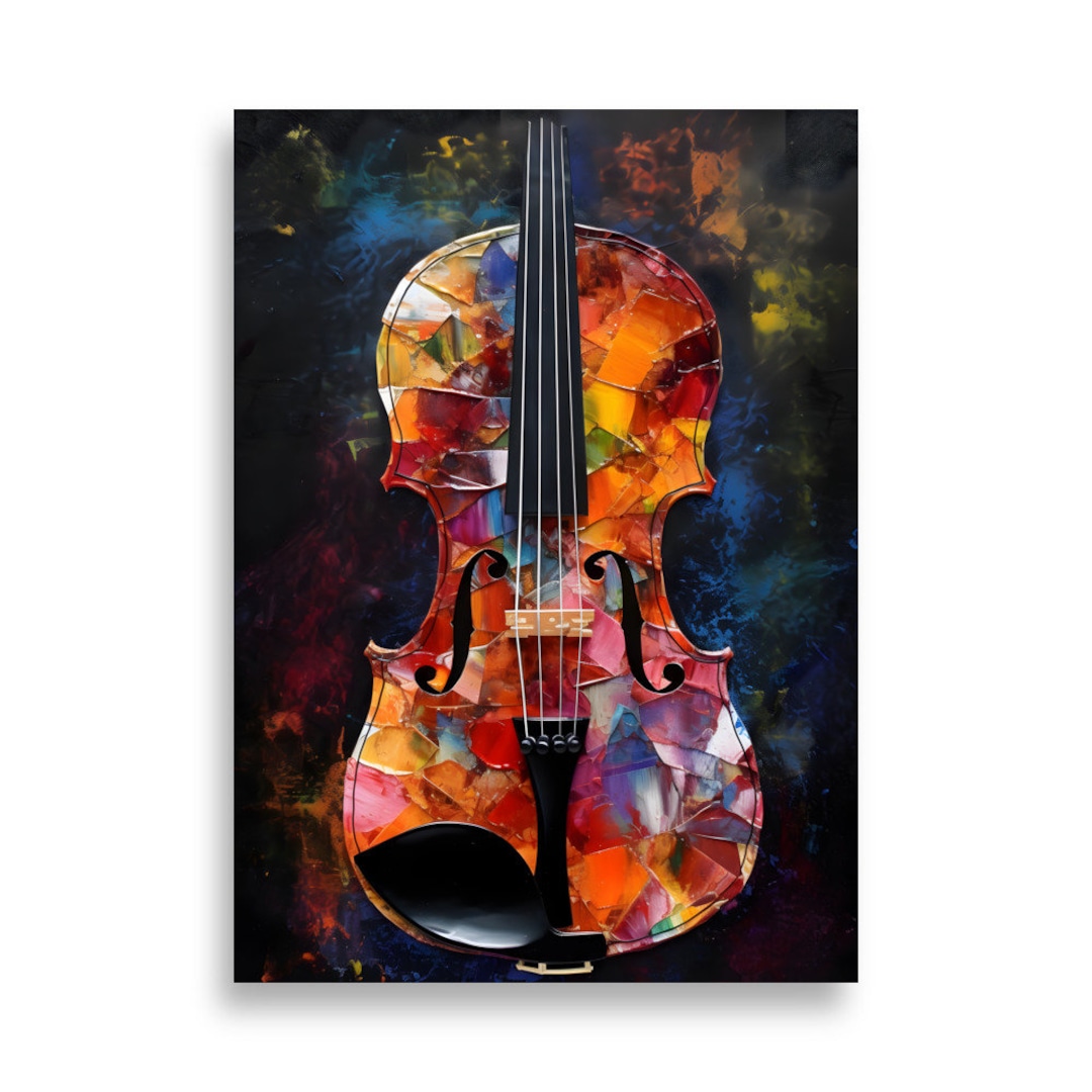 Violin Poster Abstract Violin Poster Violinist Wall Art - Etsy