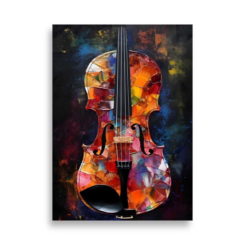 Violin Poster Abstract Violin Poster Violinist Wall Art - Etsy