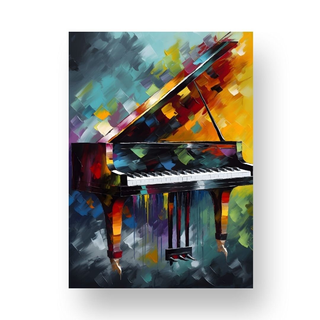 Piano Poster Abstract Piano Poster Art Colorful Wall Art High Quality ...