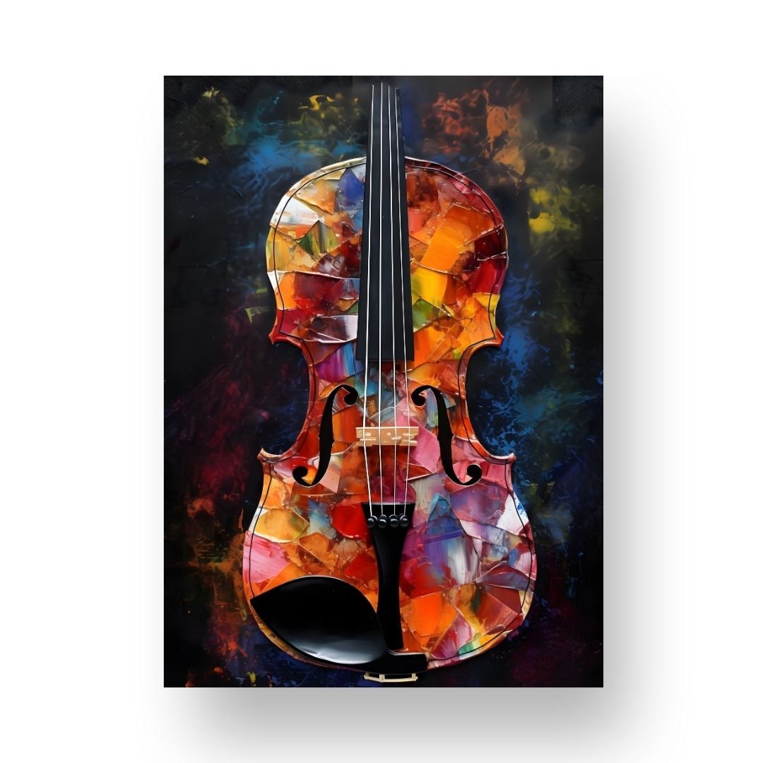 Violin Poster Abstract Violin Poster Violinist Wall Art Walldecor High ...