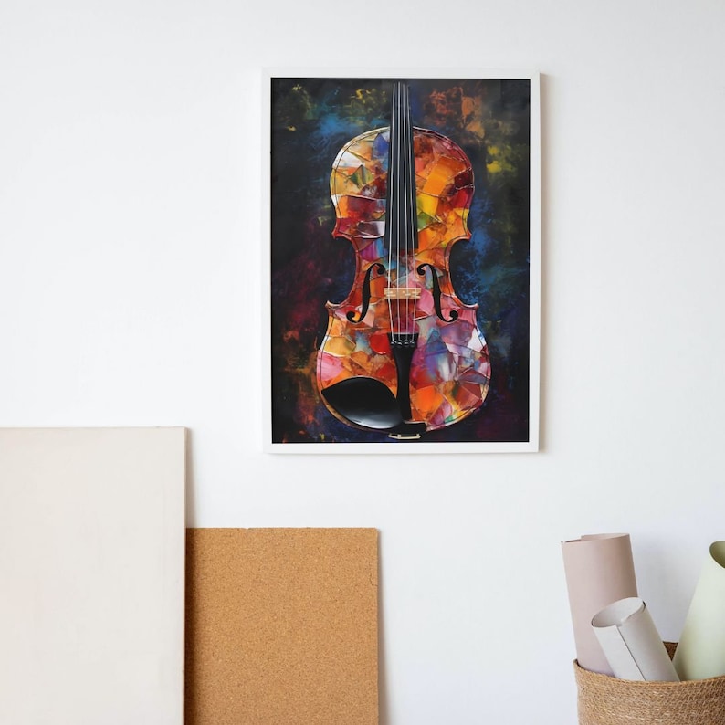 Violin Poster Abstract Violin Poster Violinist Wall Art Walldecor High ...