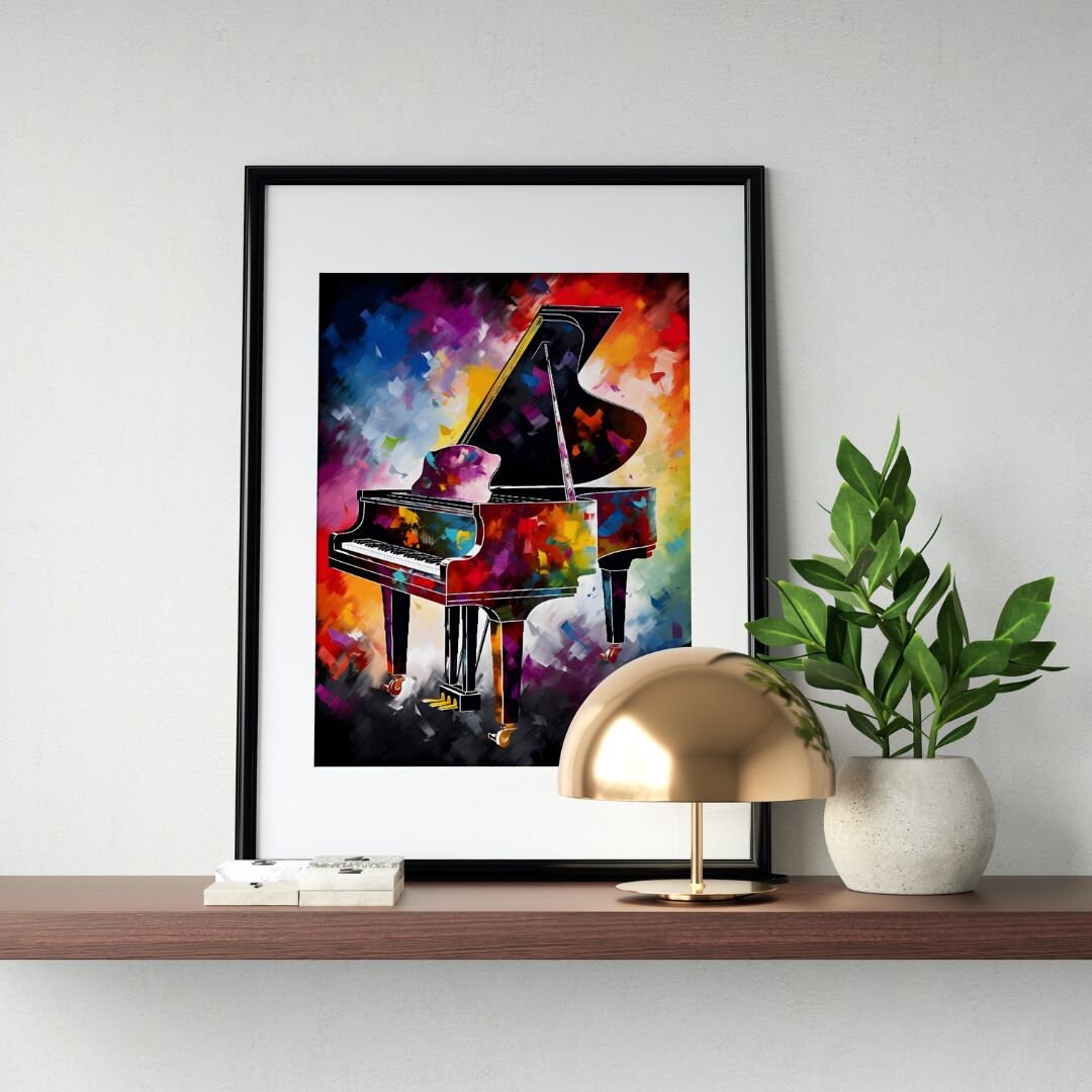 Piano Poster Abstract Piano Poster Art Colorful Wall Art High Quality ...