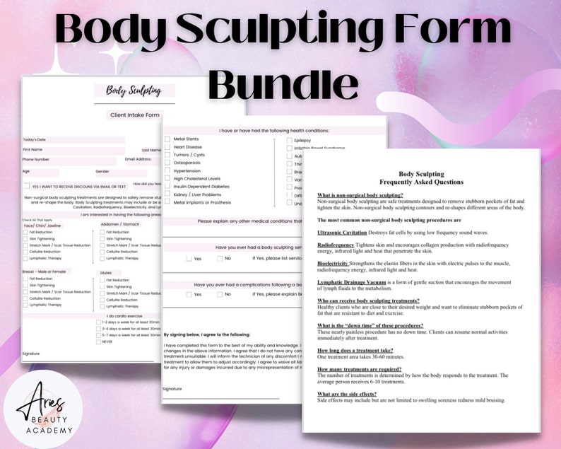 Body Contouring Consent Form Bundle Lipo Laser Body - Etsy