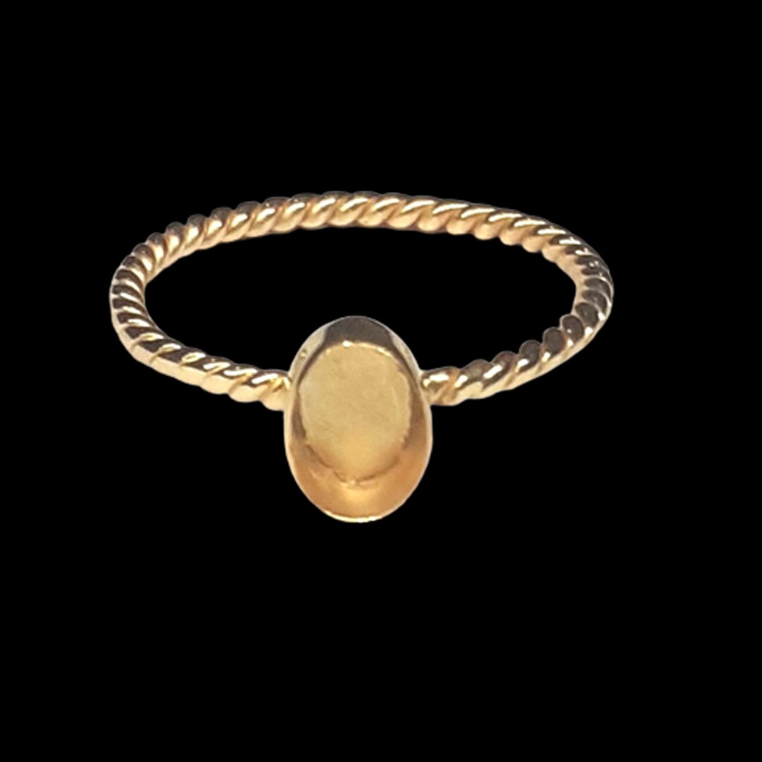 Gold Plated Rope Bezel Ring Blank: DIY Oval Cabochon Setting - Etsy