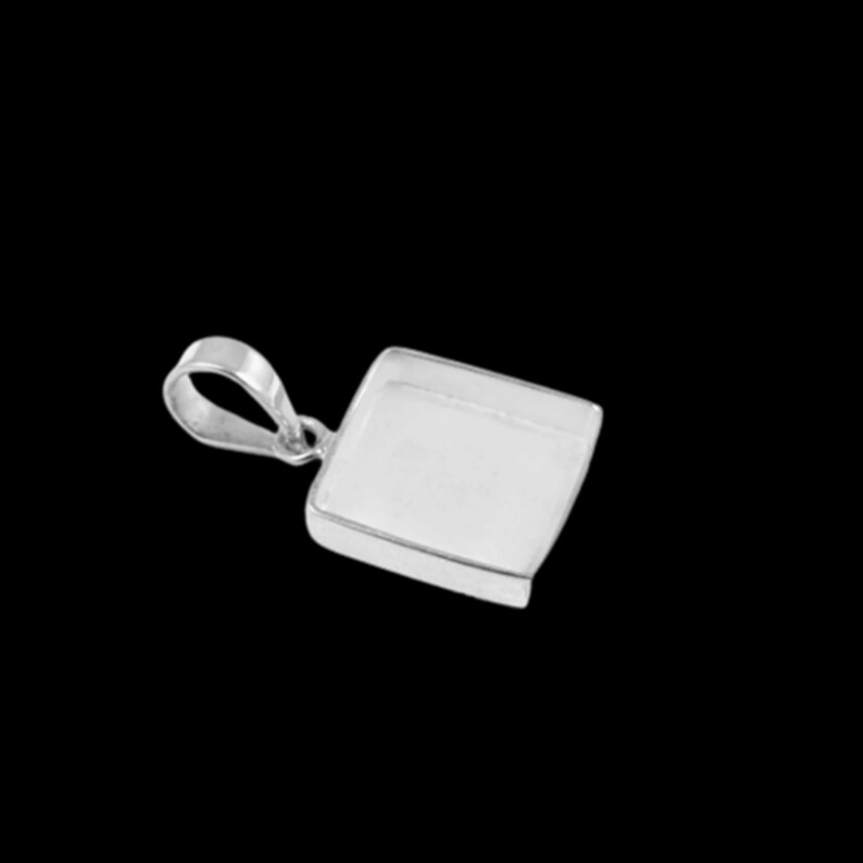 Silver Square Bezel Pendant Blank: DIY Jewelry Supplies - Etsy
