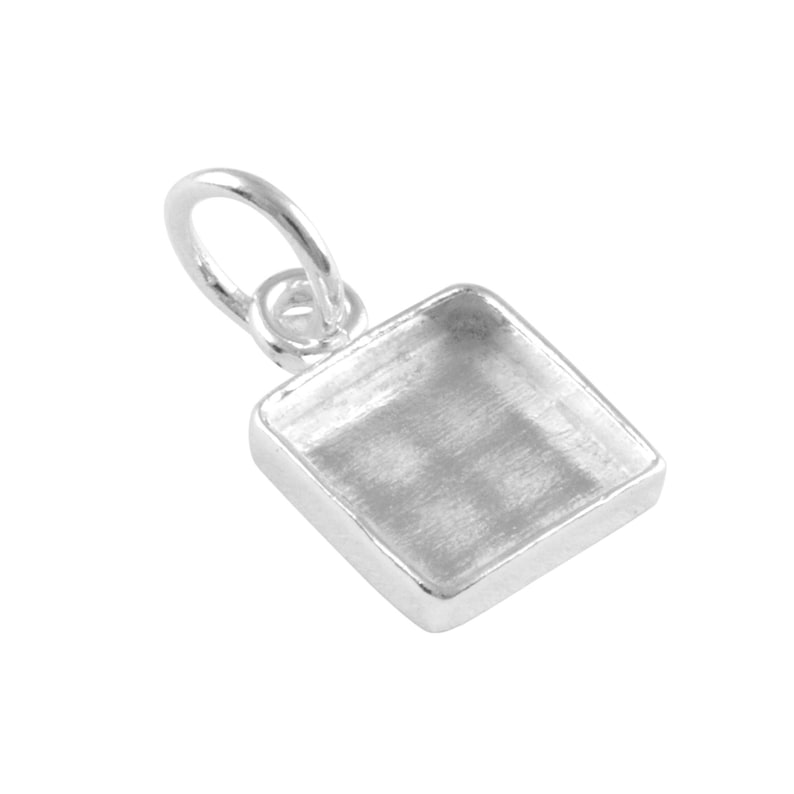 925 Sterling Silver Square Pendant, 3x3mm-30x30mm, Handcrafted Pendant ...