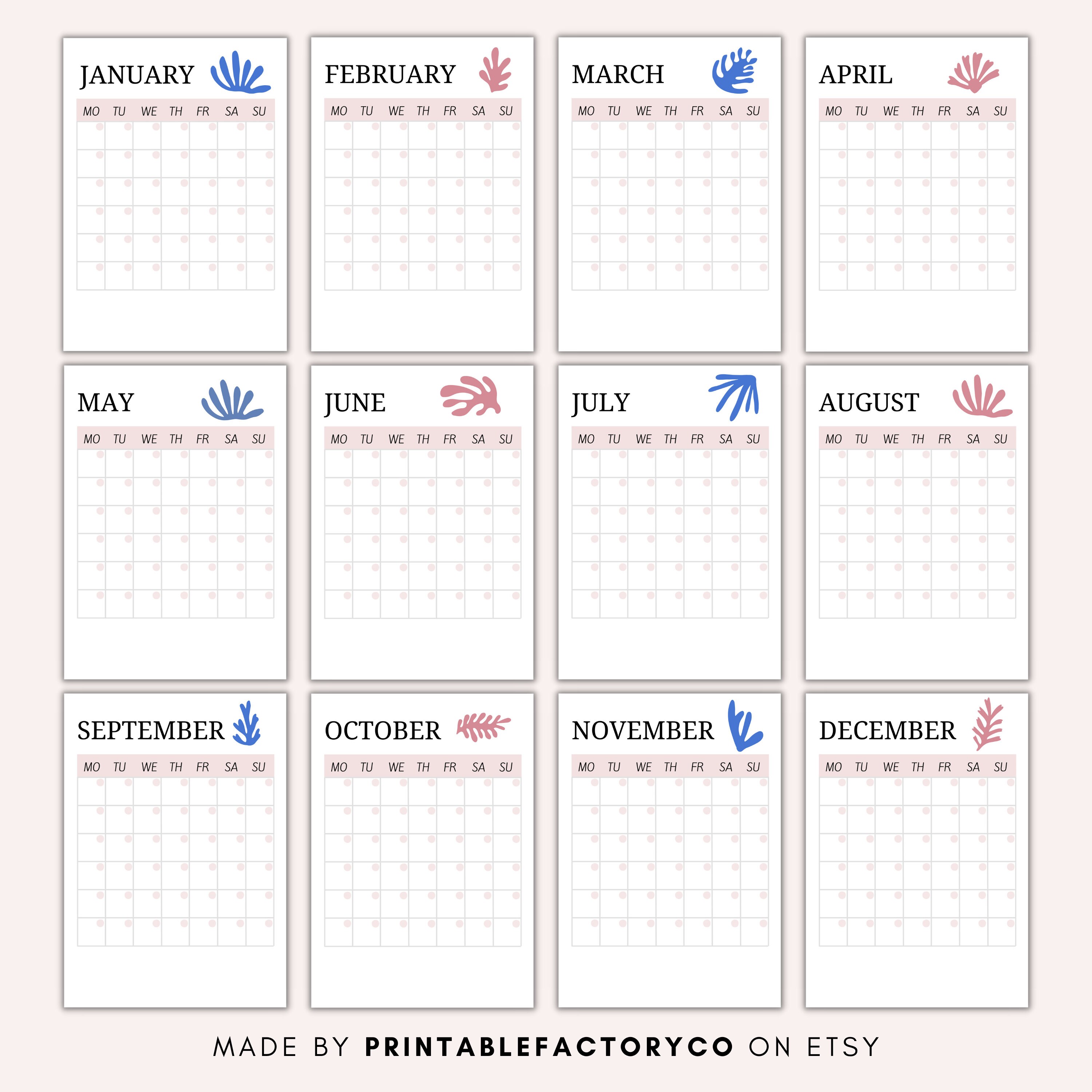 Matisse Inspired Planner 2023 Calendar Page Daily/ - Etsy