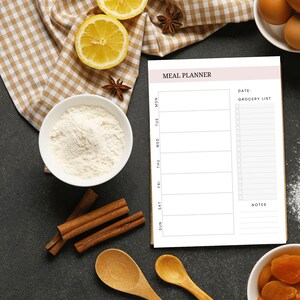 Printable Weekly Meal Planner & Grocery List, Instant Download, A4, Us ...
