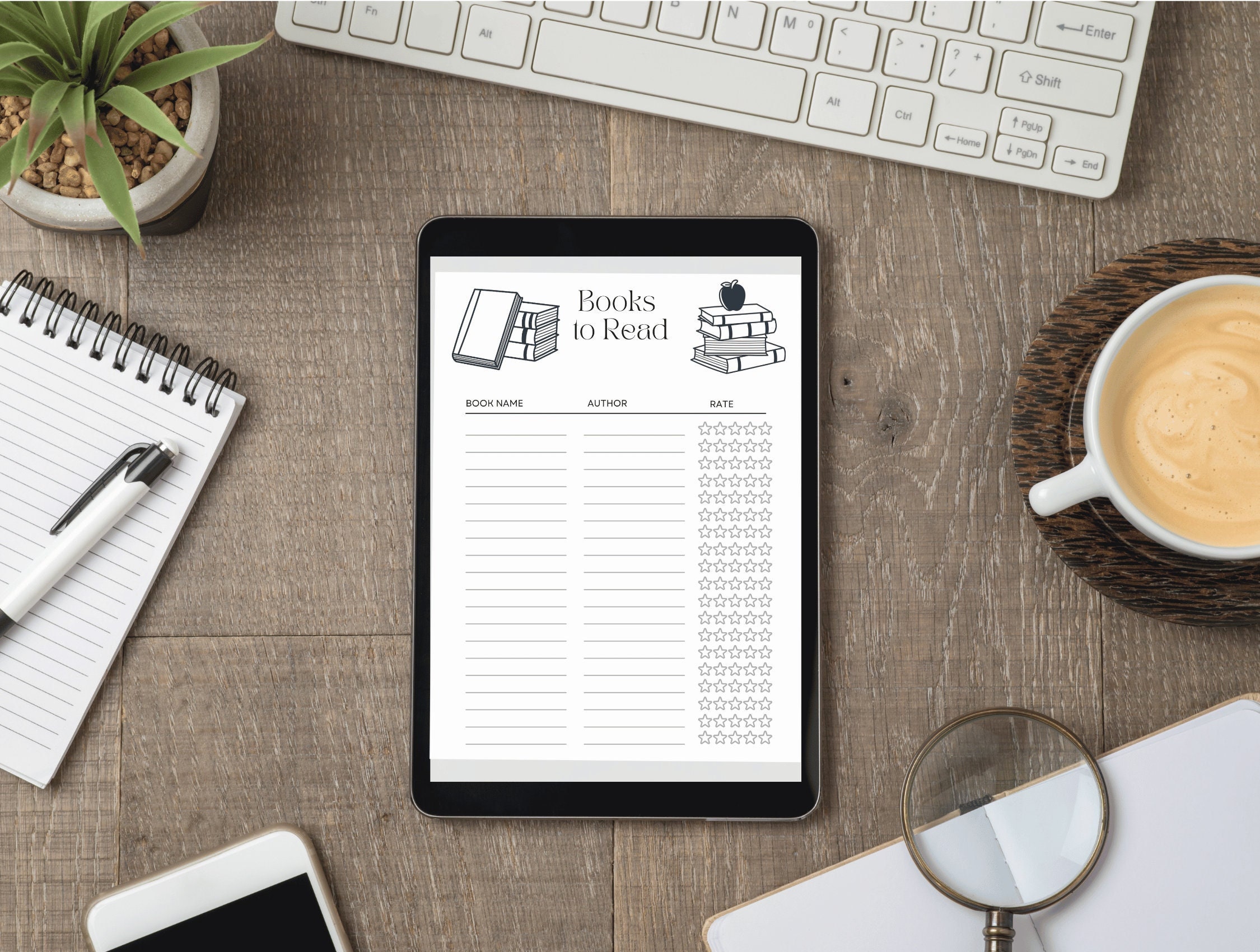 Illustrated Books to Read List Page, Printable PDF, A4/A5/ Us Letter ...