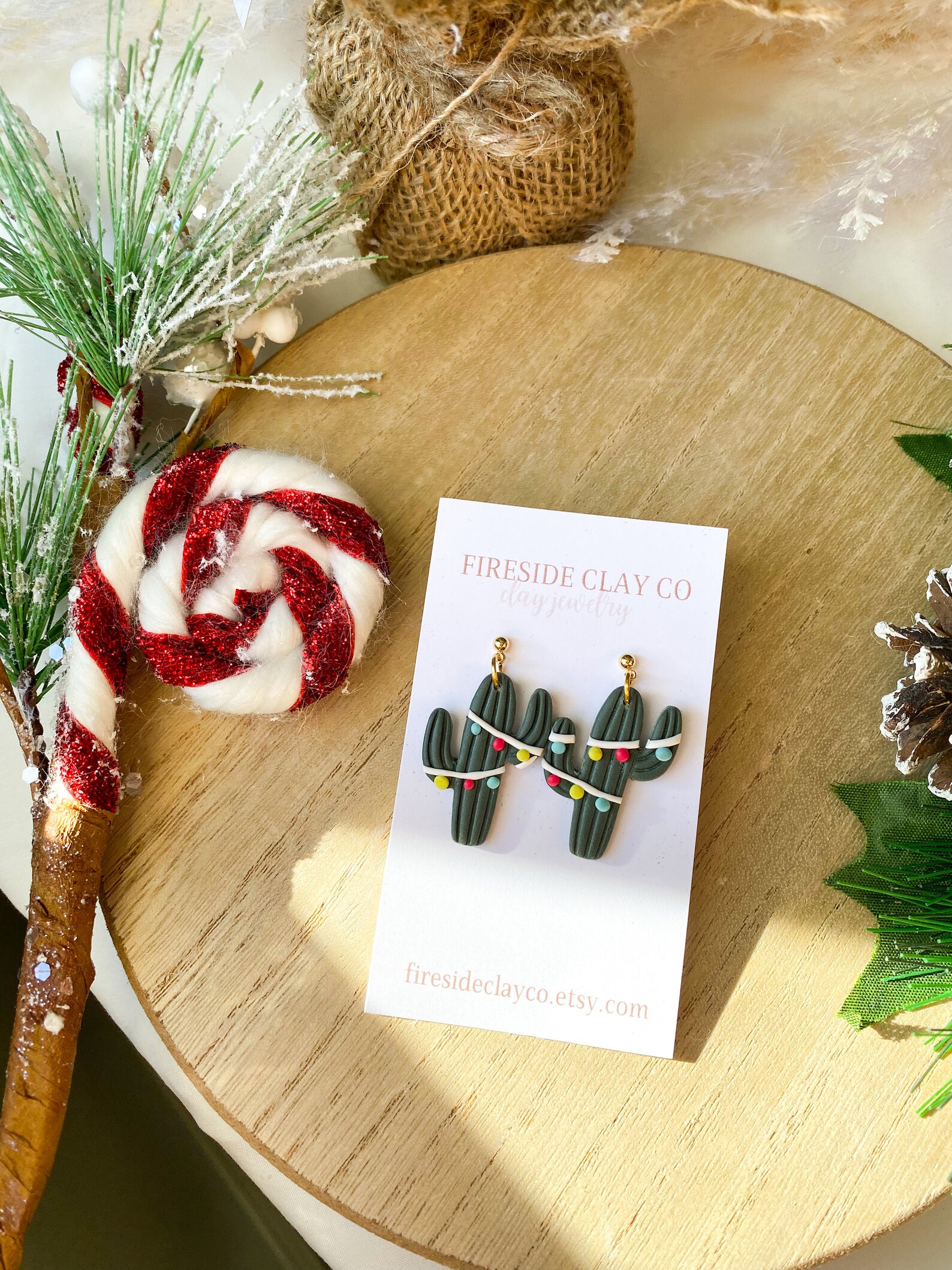 Handmade Polymer Clay Unique Festive Cactus Christmas Lights - Etsy