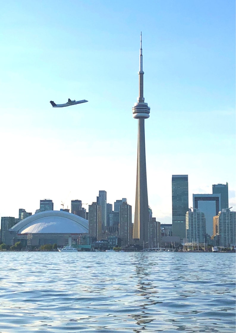 Plane Over CN Tower - Etsy
