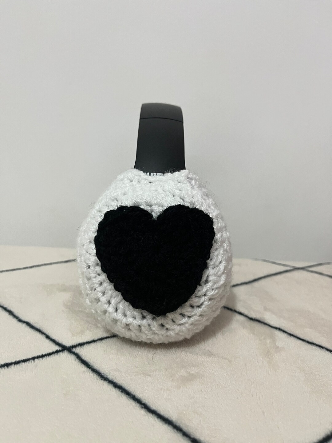 Crochet Heart Headphone Covers - Etsy
