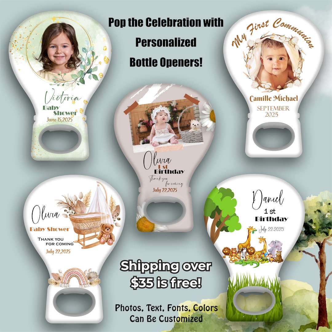 Customizable Balloon-shaped Magnets for Baptisms, Birthdays, and Baby ...